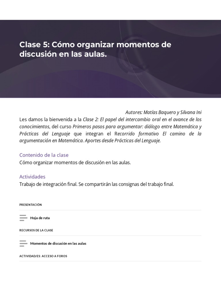 Clase 5 Como Organizar Momentos de Discusion en Las Aulas Nziczhlx ...