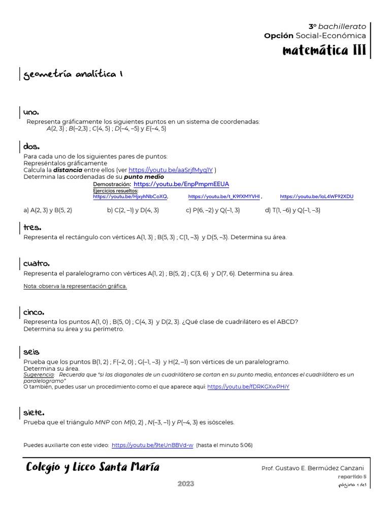 2023 - Repartido 5 Matematica III | PDF | Triángulo | Rectángulo
