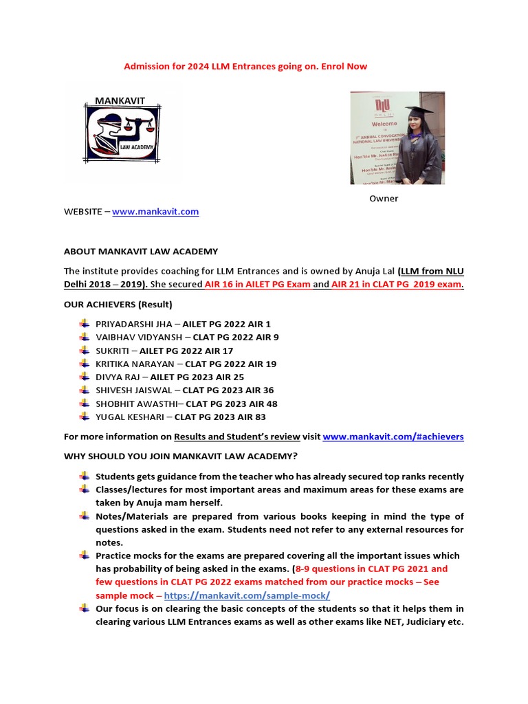 Brochure For LLM Admission | PDF | Educational Stages | Educational ...