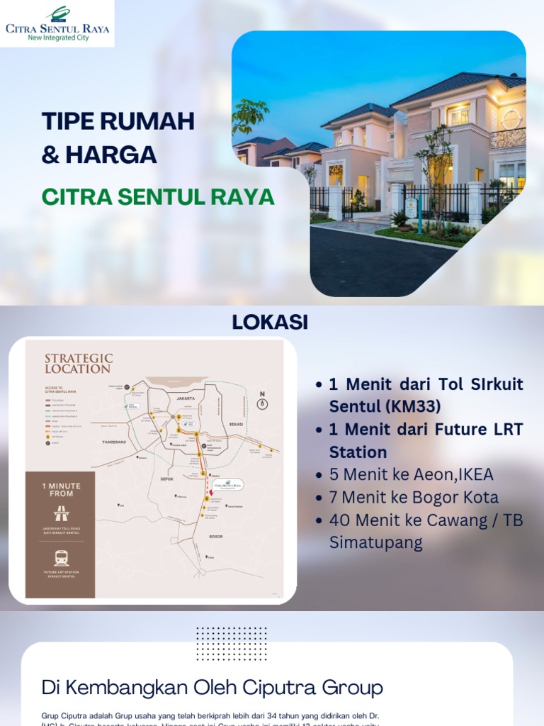 Brosur Rumah Lengkap & Harga Citra Sentul | PDF