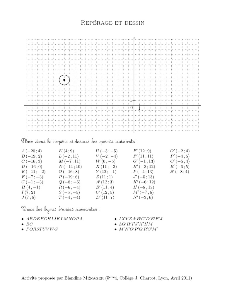 Dessin gradué Repérage plan 1 | PDF