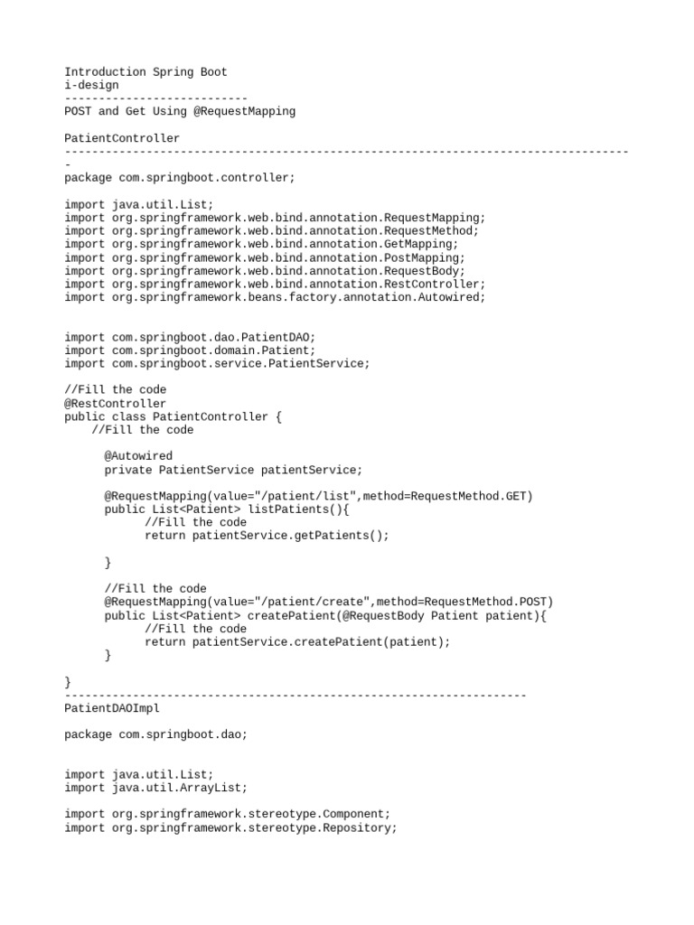 Intro To SpringBoot and Rest and JPA | PDF | Java (Programming Language) | Programming Paradigms