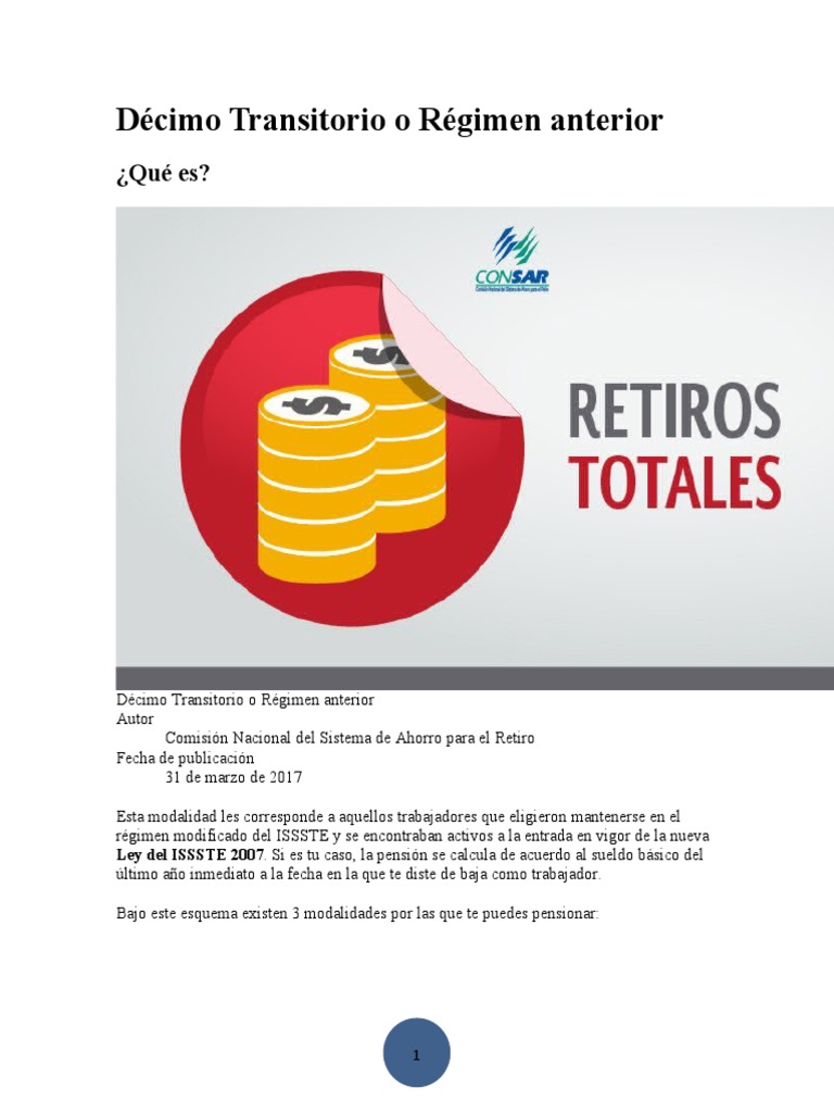 Decimo Transitorio | PDF | Pensión | Jubilación