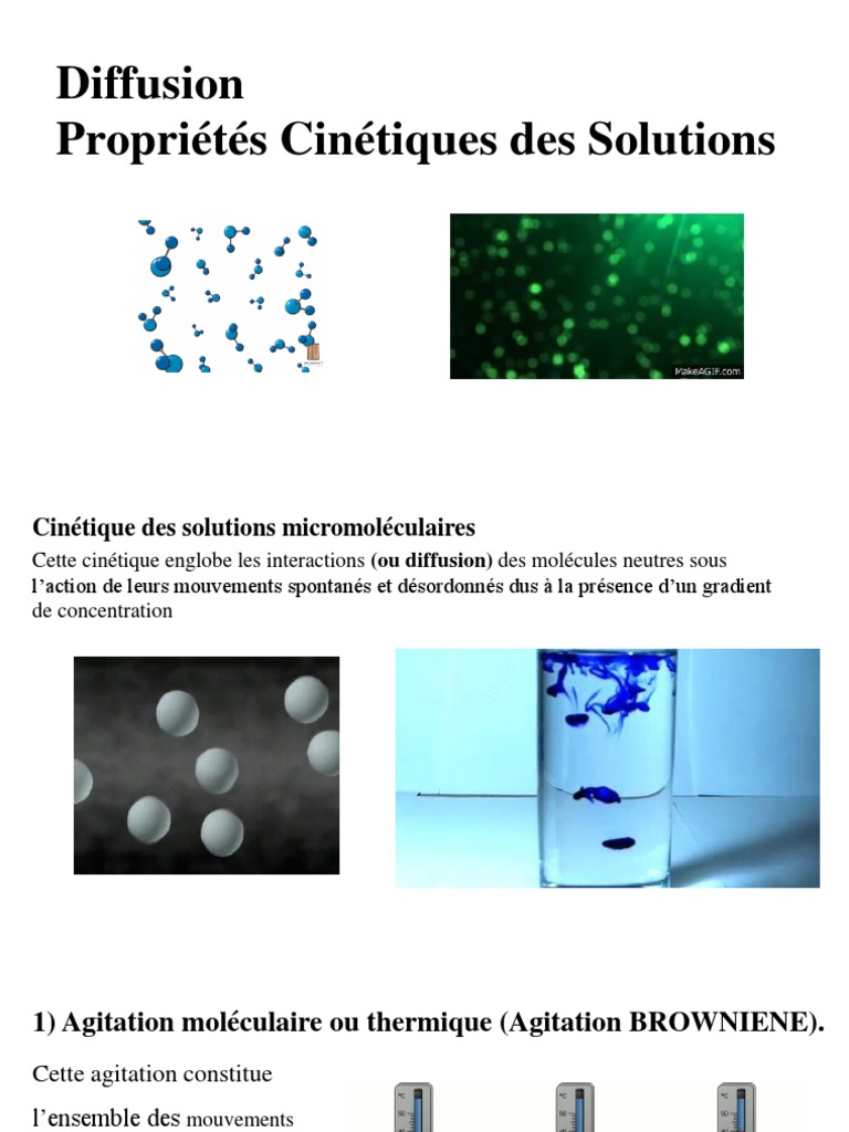 Diffusion et Agitation Moléculaire | PDF | La diffusion | Mécanique des ...
