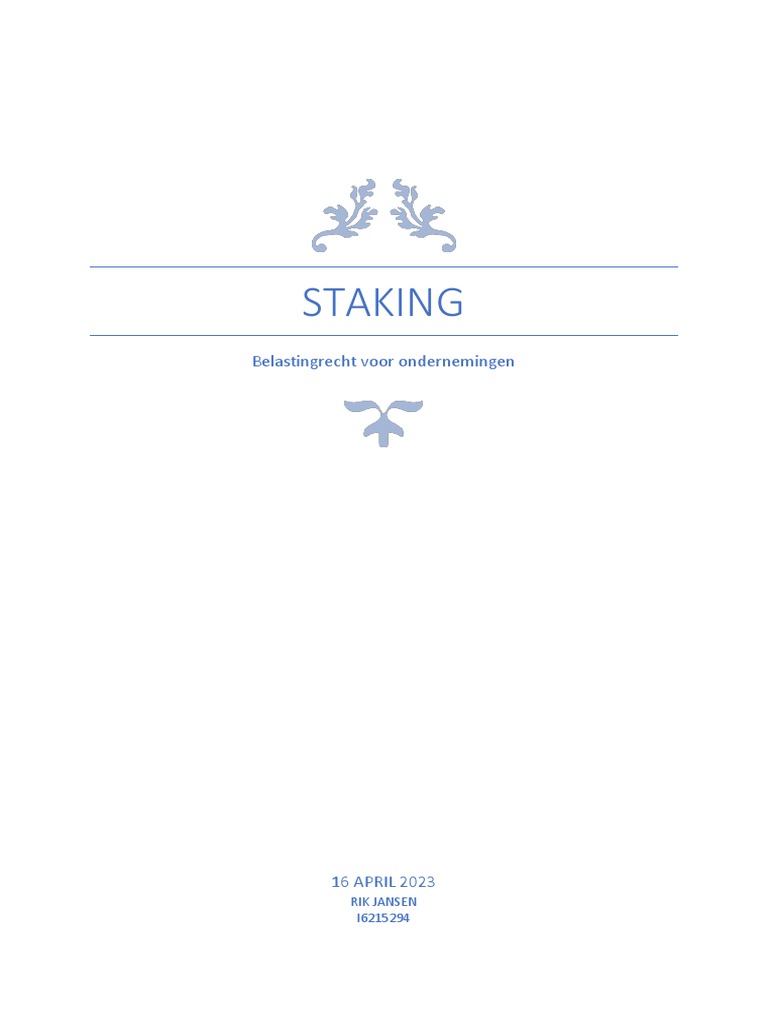 Staking Rapport | PDF