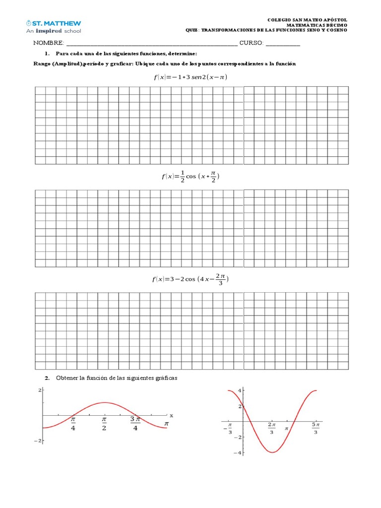 Quiz Dã©cimo Transformaciones Seno y Coseno | PDF