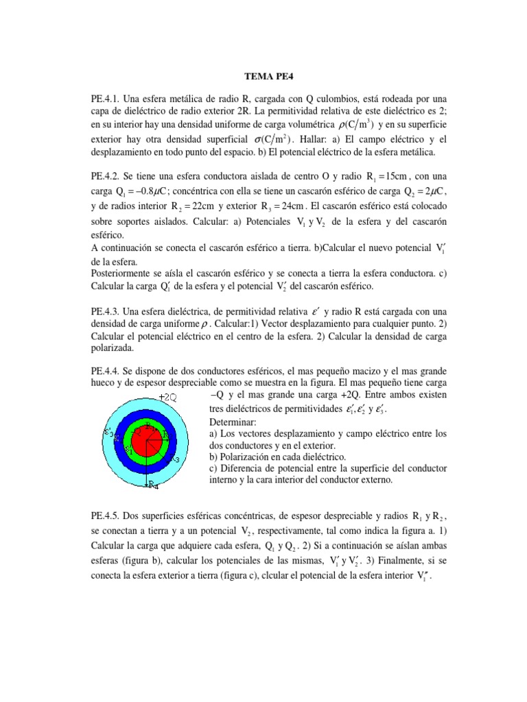 Densidades de carga en esferas concéntricas | PDF | Dieléctrico ...