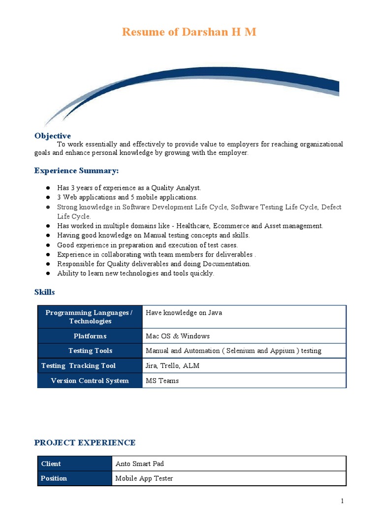 Darshan QA Resume | PDF | Mobile App | Web Application