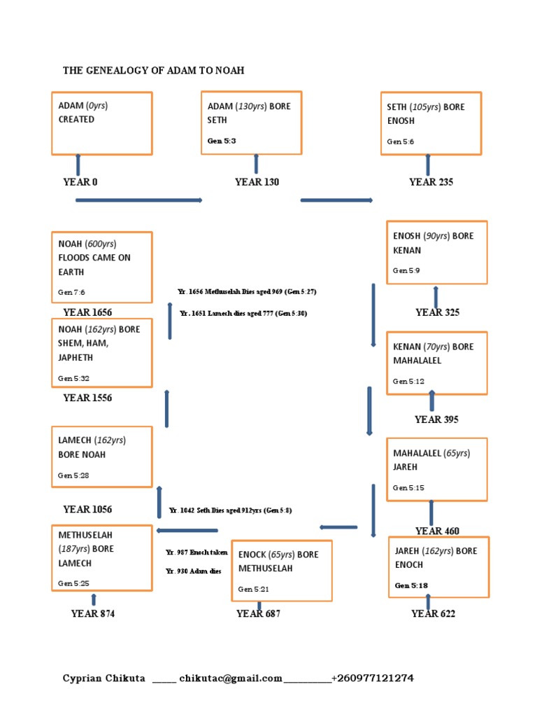 Genealogy of Adam To Noah | PDF
