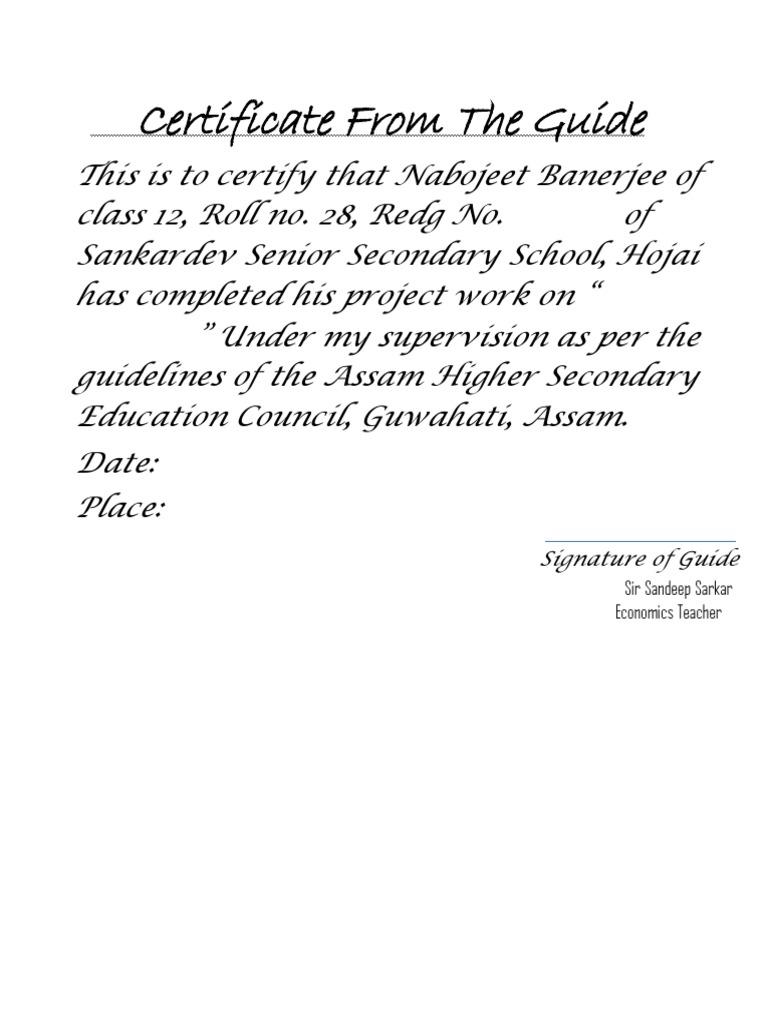 Certificate From The GuideE | PDF