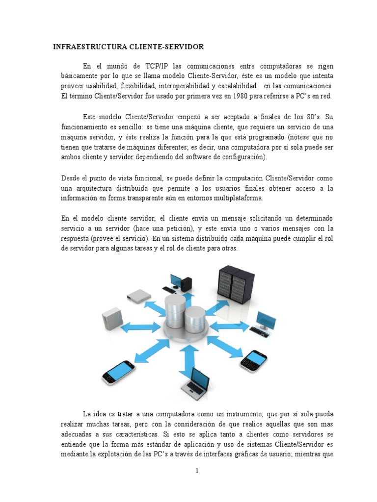 Infraestructura Cliente-Servidor | PDF | Servidor (Computación) | Modelo cliente-servidor