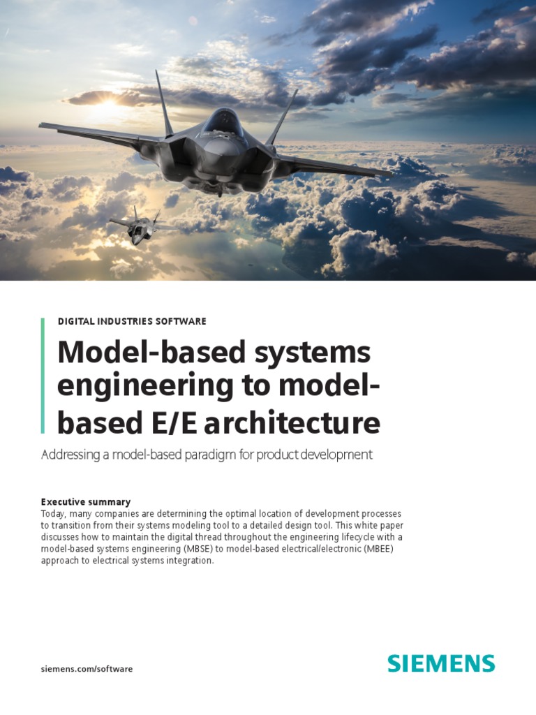 Siemens SW Model Based Systems Engineering To Model Based E - E ...