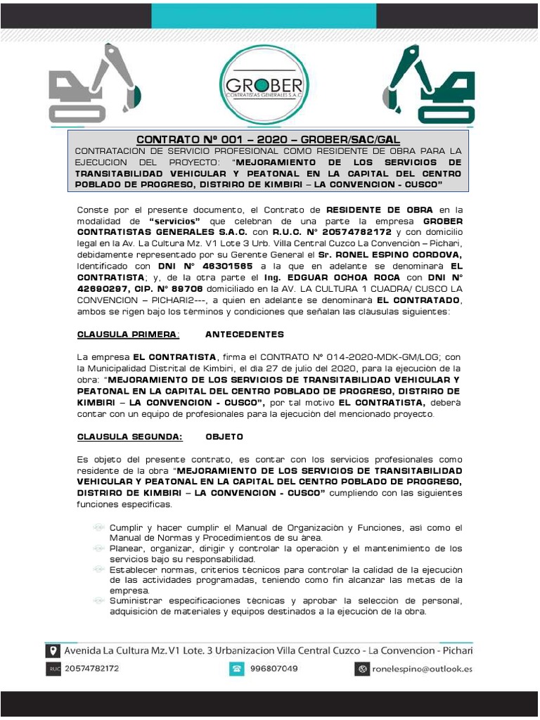 Contrato R D Obra Edu Progreso | PDF | Business | Arbitraje