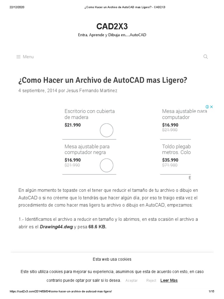 AUTOCAD ¿Como Hacer Un Archivo de AutoCAD Mas Ligero - CAD2X3 ... AUTOCAD ¿Como Hacer Un Archivo de AutoCAD Mas Ligero - CAD2X3 ...