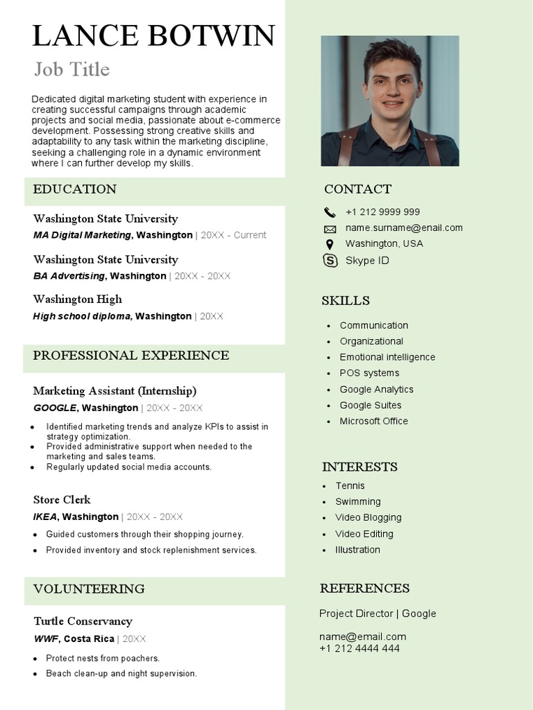 247 Free Curriculum Vitae Template | PDF | Résumé | Marketing