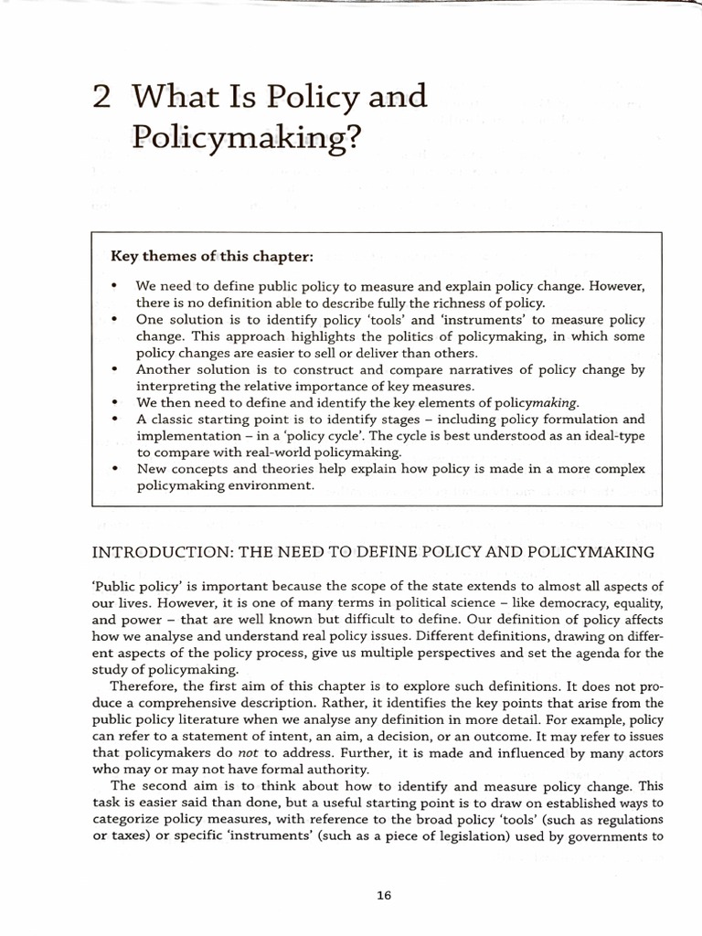 Cairney 2020 - Understanding Public Policy - 2 Edition - Chapter 2 | PDF | Policy | Taxes