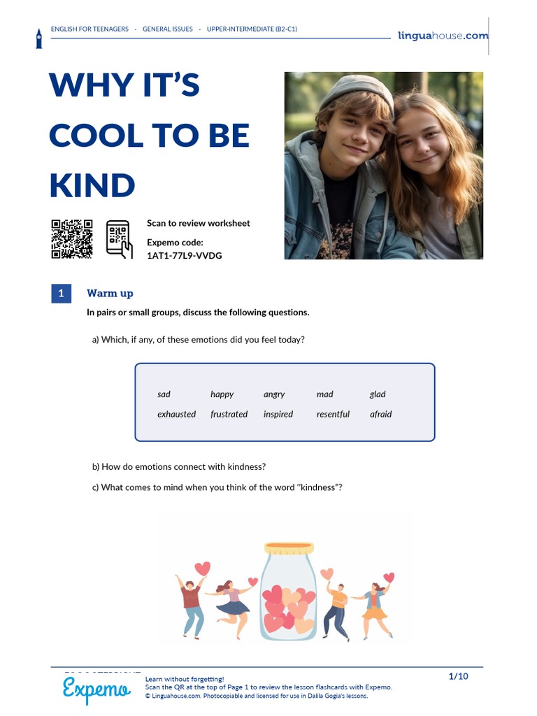Why Its Cool To Be Kind British English Student 1 | PDF | Empathy ...