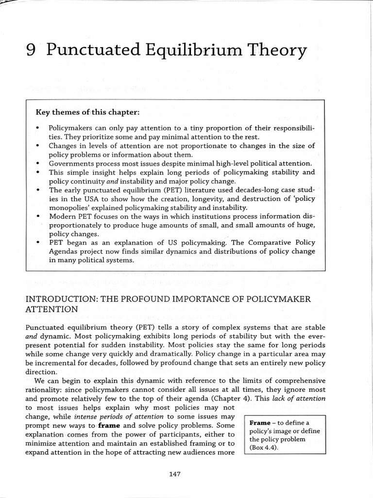 Punctuated Equilibrium in Policy | PDF | Policy | Attention