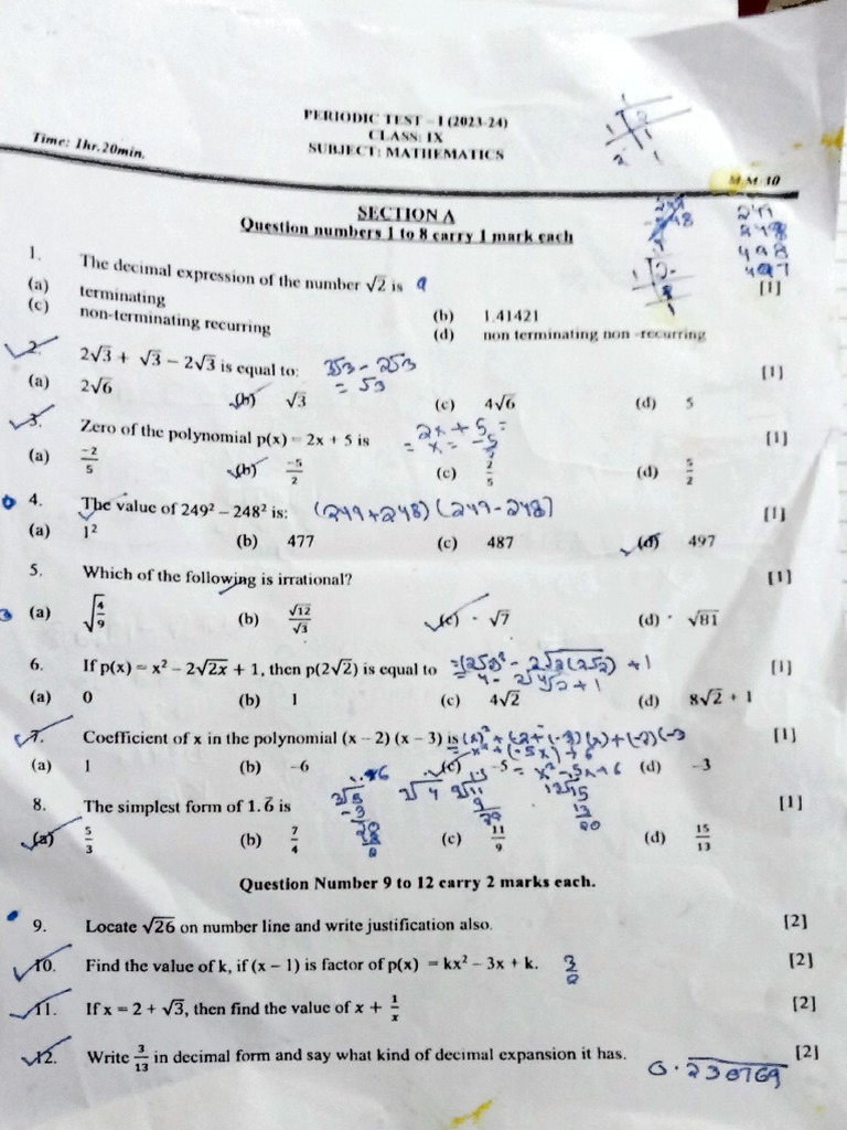 Ut 1 Guru Tek Bahadur 22-23 | PDF | Mathematical Relations | Applied ...