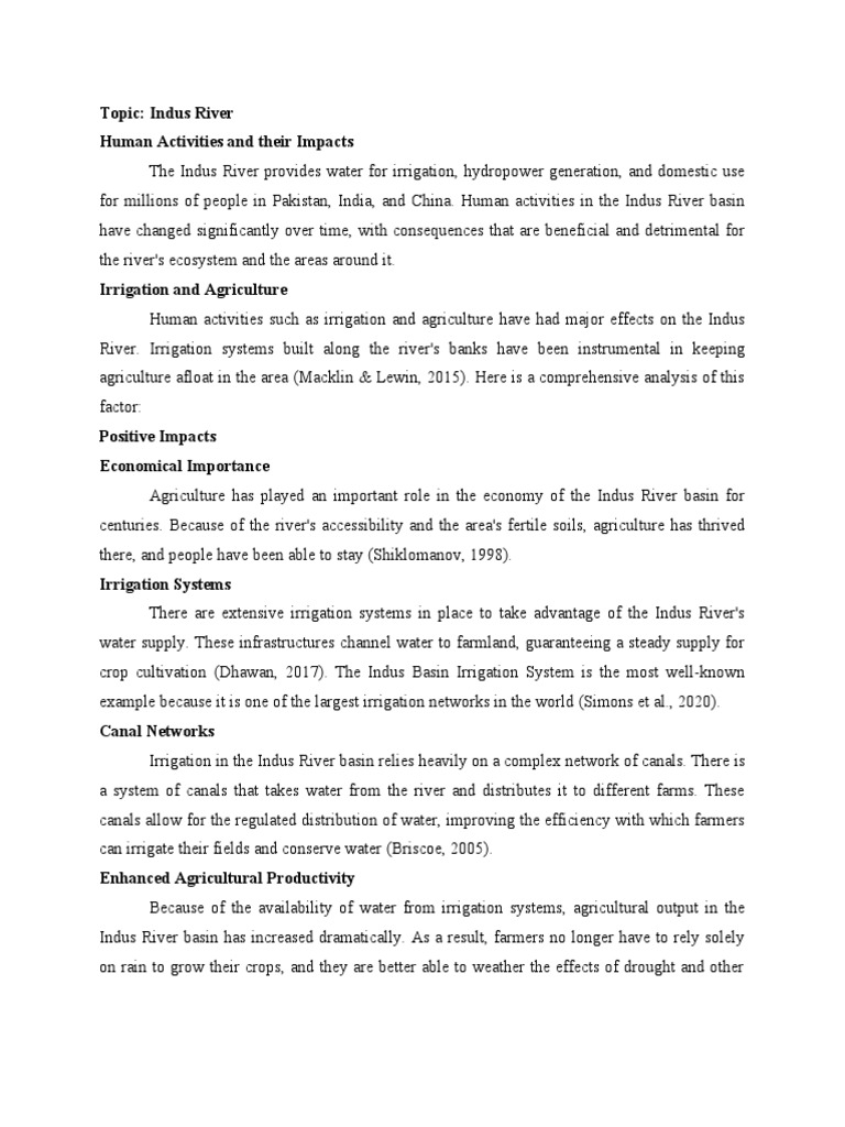 Indus River | PDF | Agriculture | Irrigation Indus River | PDF | Agriculture | Irrigation