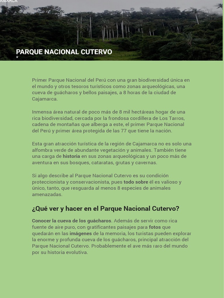Parque Cutervo | PDF