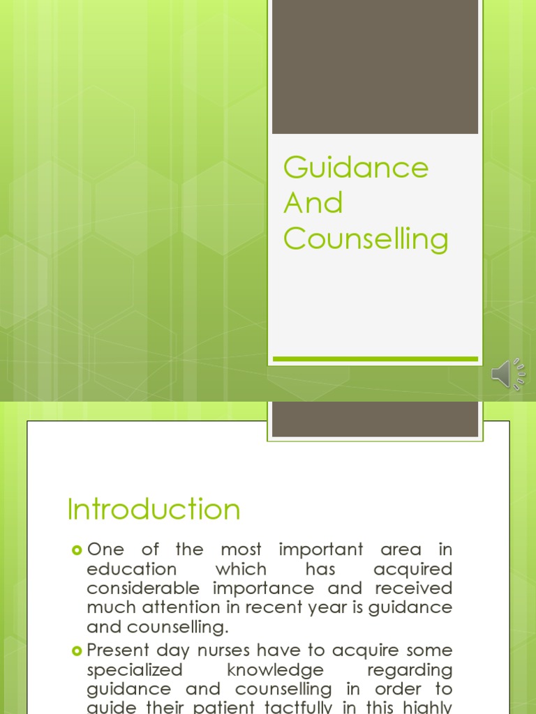 Guidance and Counselling Overview | PDF | Psychotherapy | Attitude ...