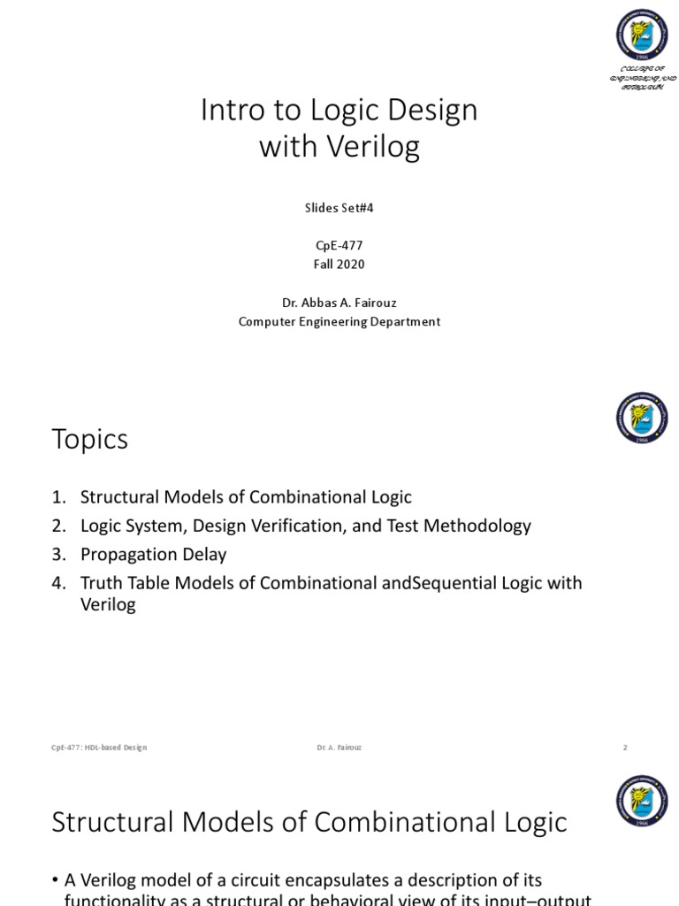 04 Intro Verilog Pdf Logic Gate Formal Verification