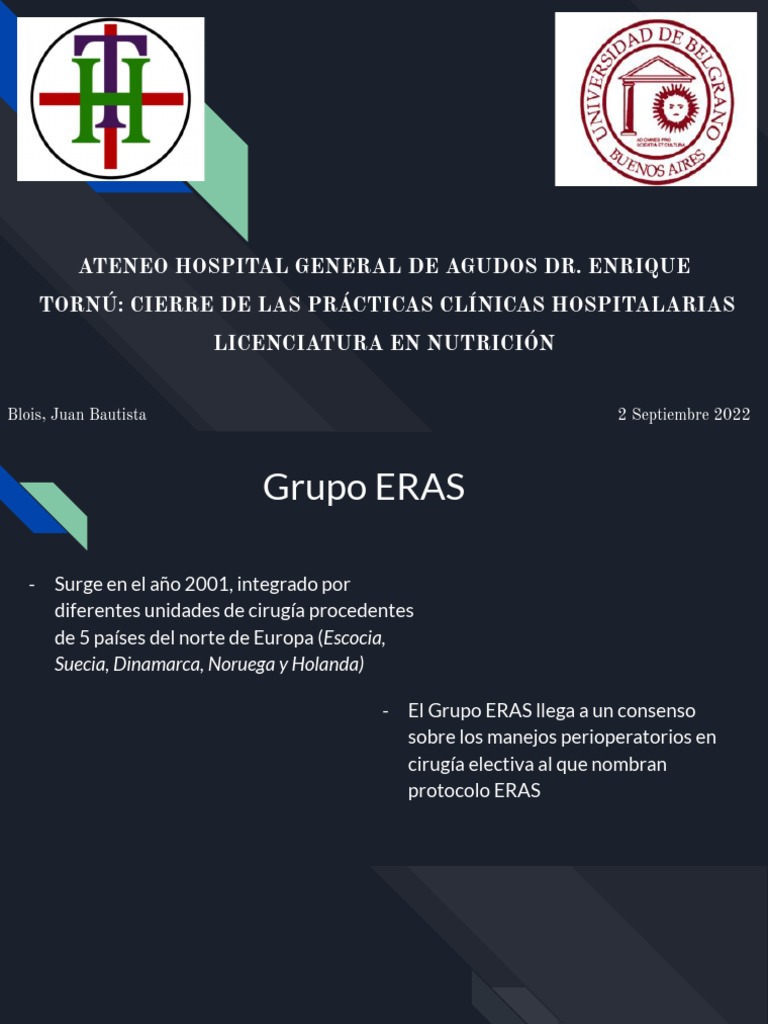 Ateneo Tornu - Protocolo ERAS | PDF | Nutrición | Dieta y nutrición