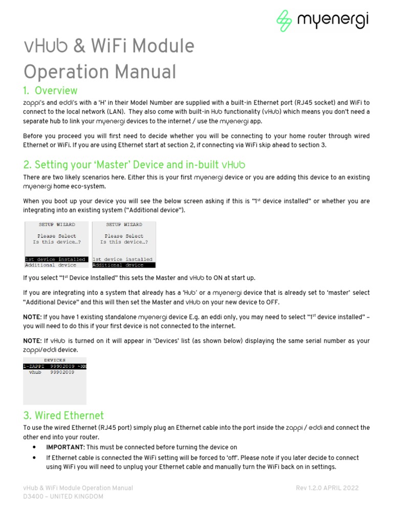 Zappi 2.1 Vhub and WiFi Set Up V1.2.0 | PDF | Wi Fi | Wireless Access Point
