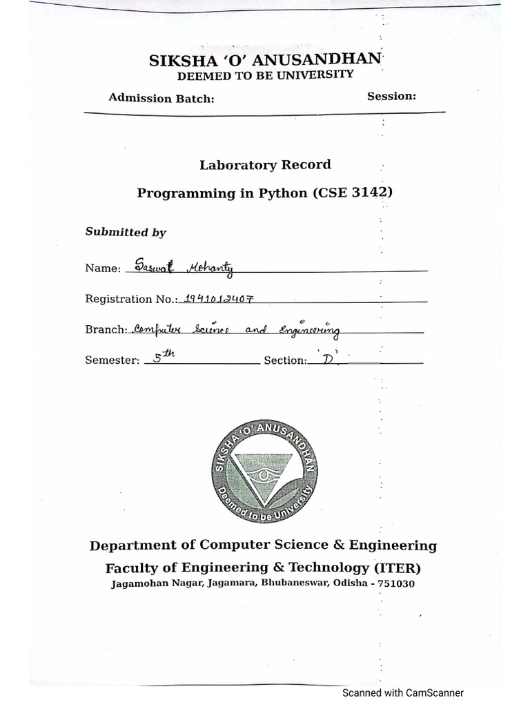 PIP Minor Assignment - 5 (Saswat Mohanty - 1941012407 - CSE-D) | PDF PIP Minor Assignment - 5 (Saswat Mohanty - 1941012407 - CSE-D) | PDF