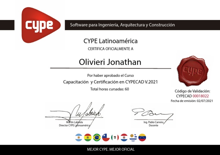 Certificado Capacitacion y Certificacion en CYPECAD | PDF