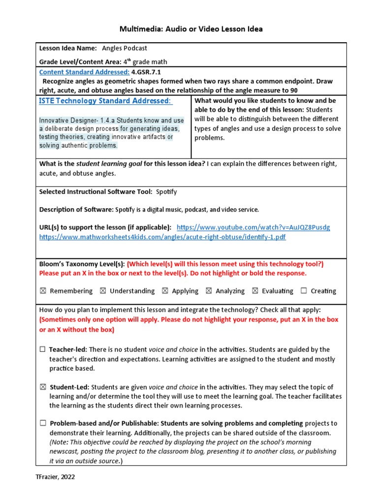 Audio Lesson Plan | PDF | Learning | Multimedia