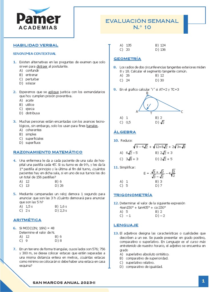 Eva Sem10 - Sma 2023-II | PDF