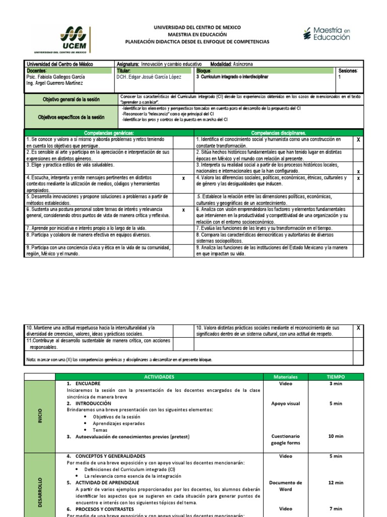 Planeacion Microenseñanza | PDF | Plan de estudios | Enseñando