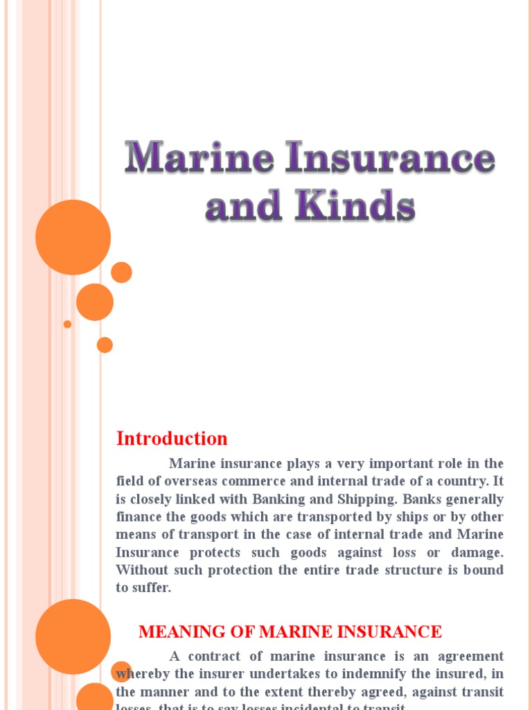 Types and Importance of Marine Insurance | PDF | Insurance | Civil Law ...