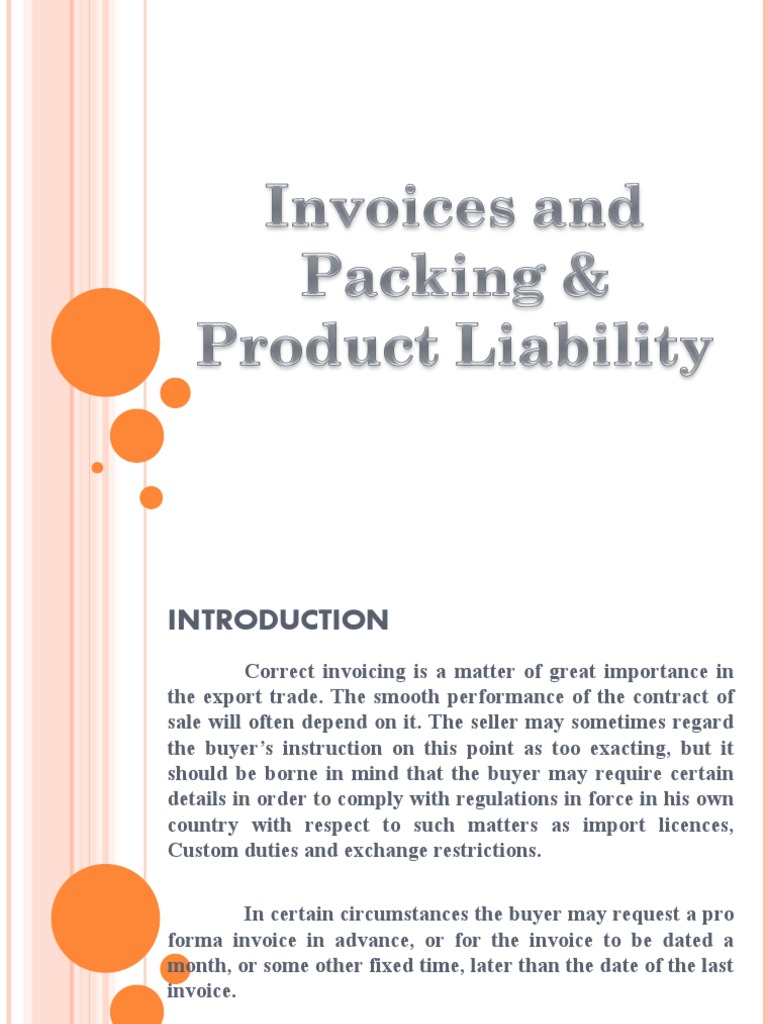 Export Invoicing & Liability Guide | PDF | Product Liability | Pro Forma