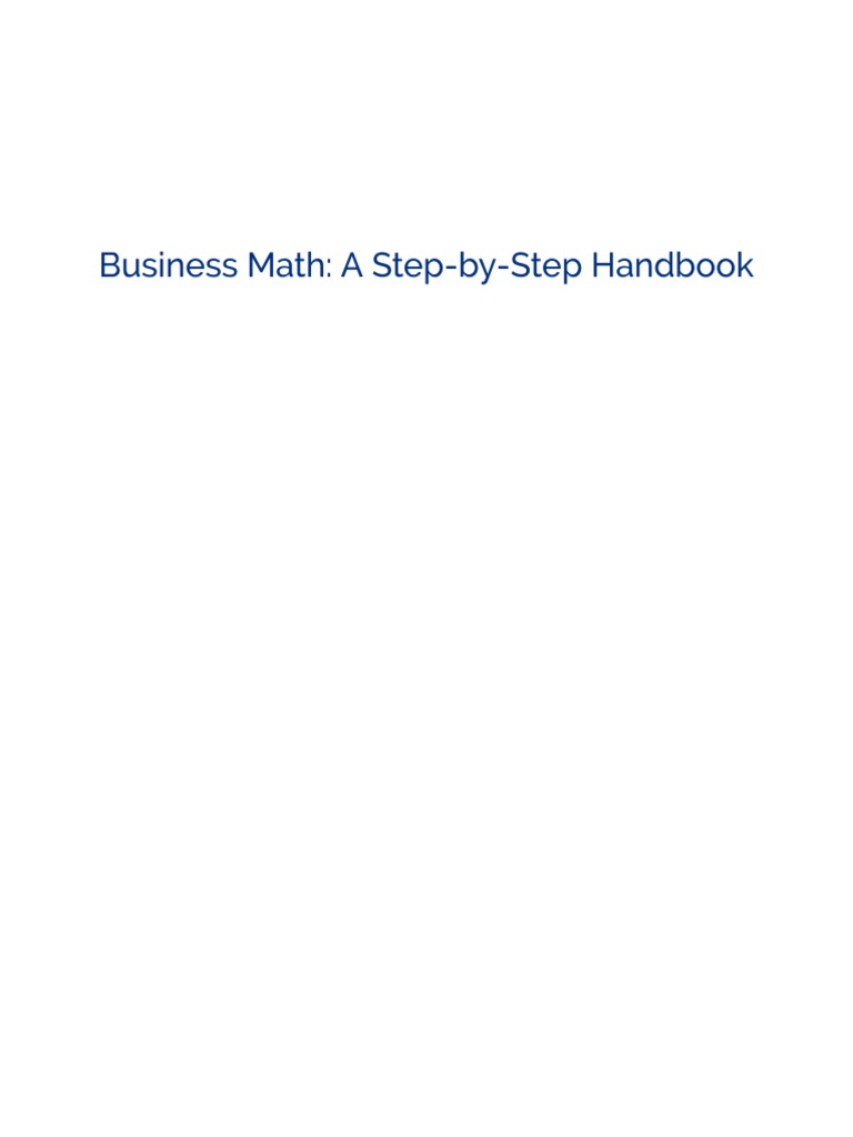 Business Math A Step by Step Handbook 1622204522 | PDF | Interest ...