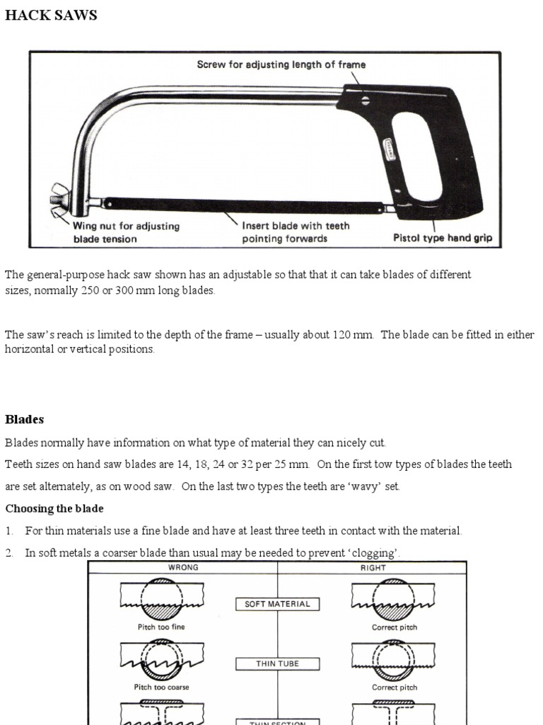 Hack Saws | PDF | Equipment | Cutting