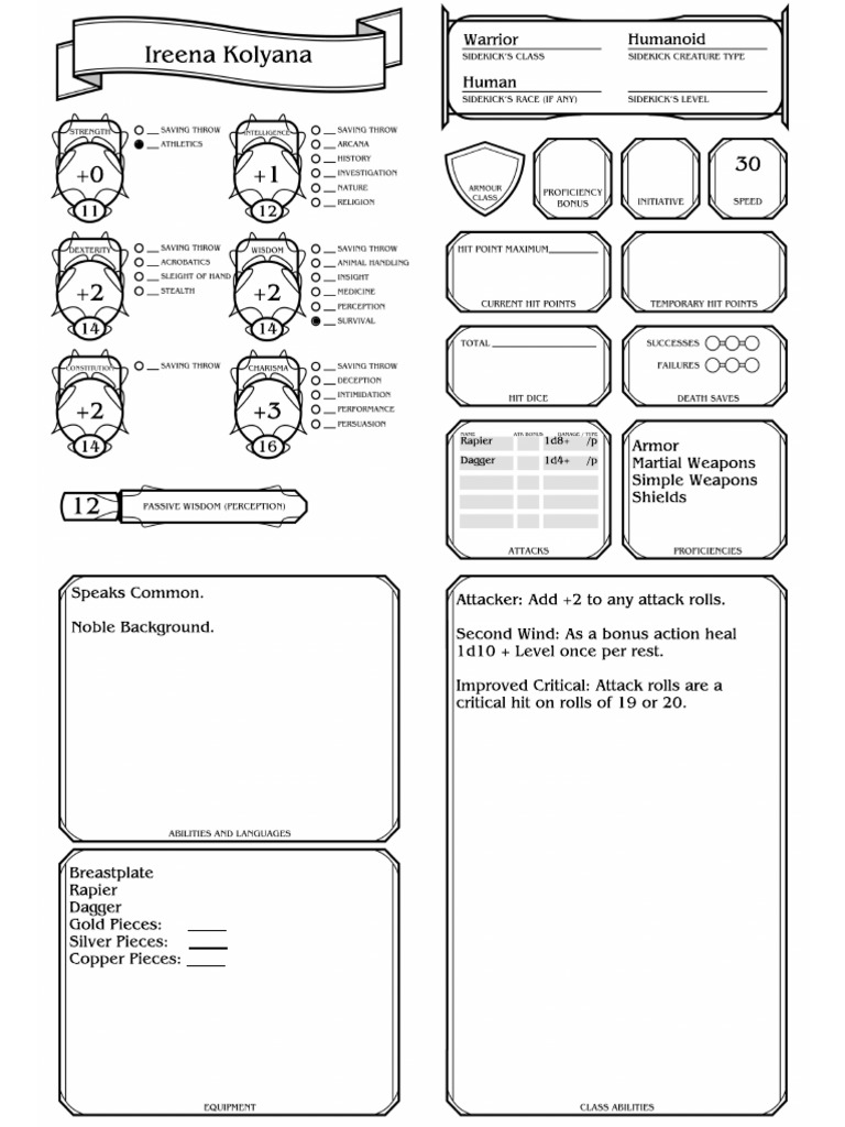 Ireena Statblock | PDF