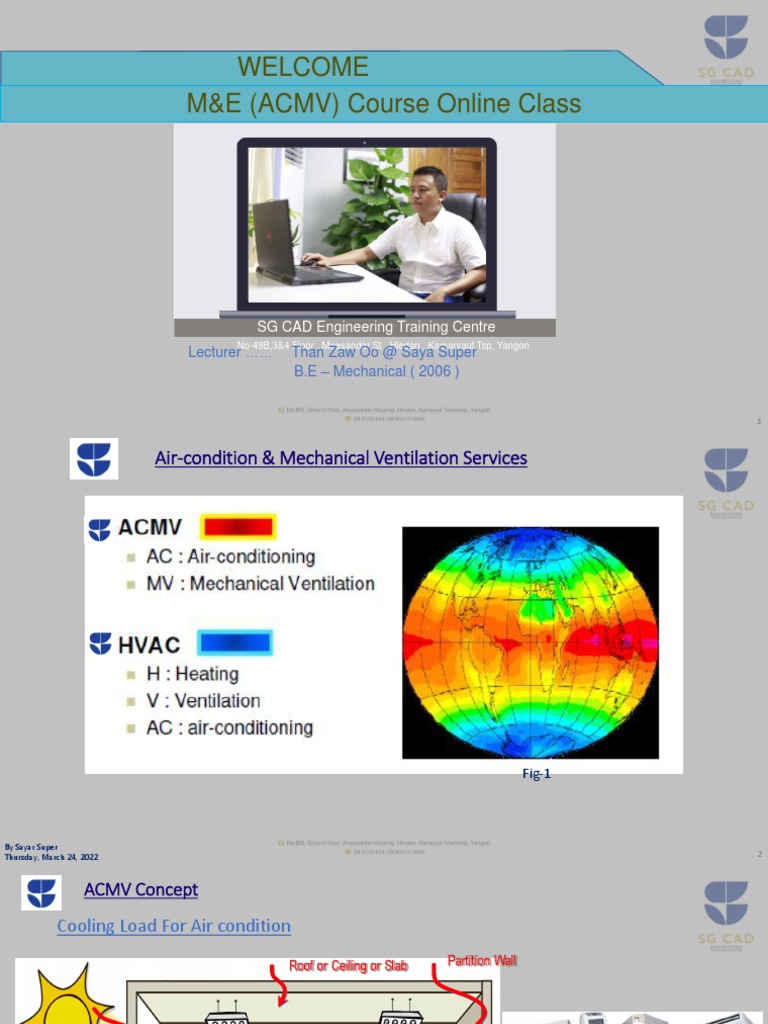 ACMV New Lecture Presentation Update 2022 | PDF | Ventilation (Architecture) | Home Appliance