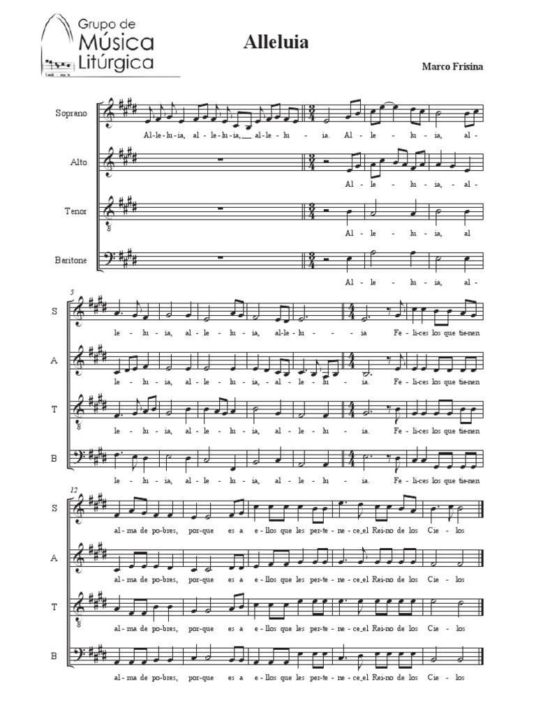 Marco Frisina Alleluia Sheet Music | PDF