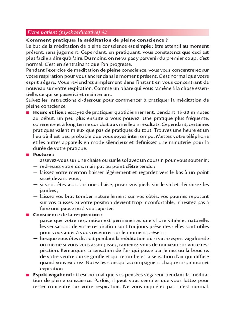 Guide pratique de méditation pleine conscience | PDF | Pleine ...