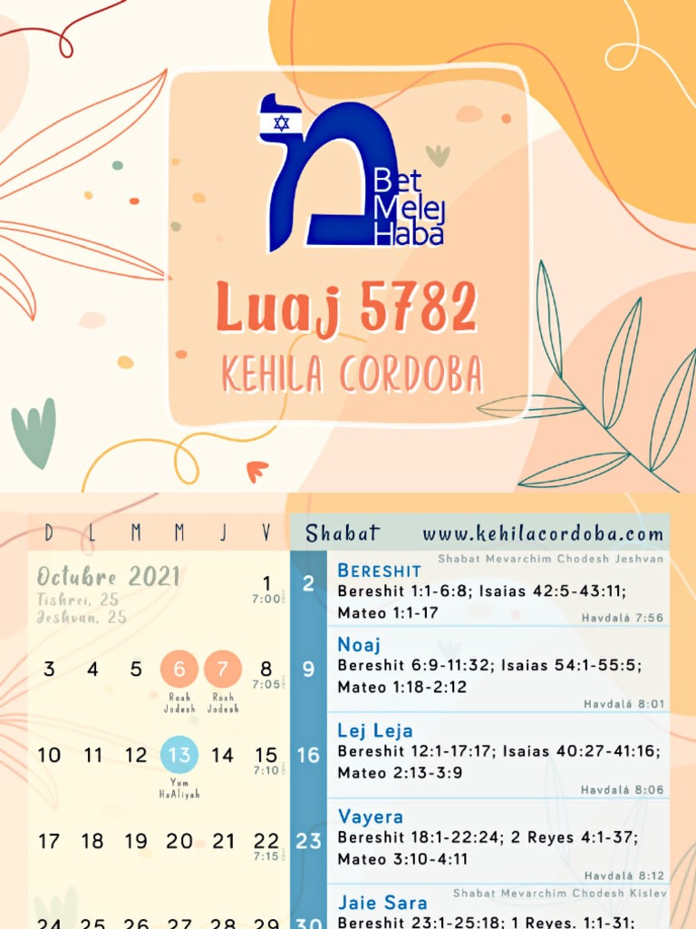 Calendario 5782 | PDF