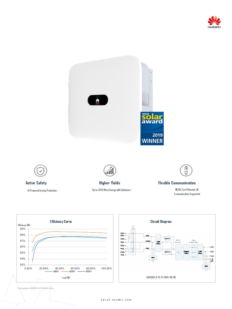 Huawei - SUN2000 17KTL M2 Datasheet | PDF | Electronics | Materials Science