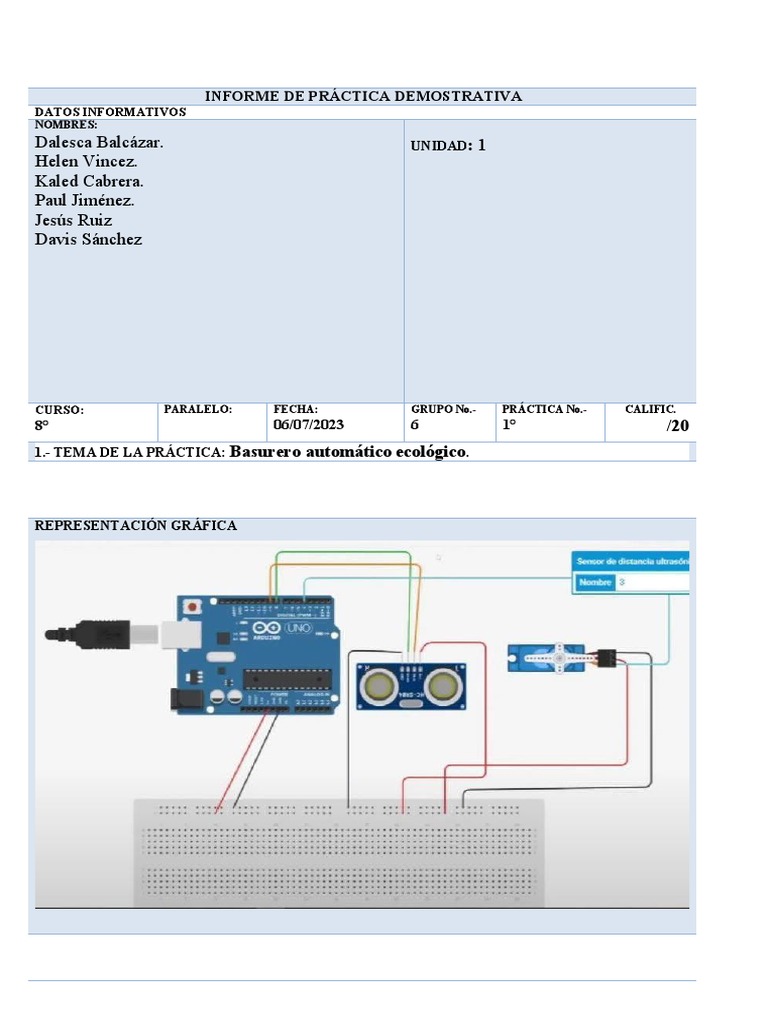 Informe Practicas de Robotica | PDF | Residuos | Reciclaje