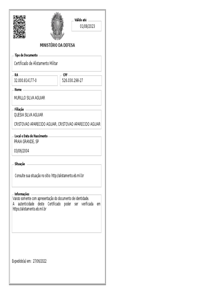 Certificado De Dispensa Pdf