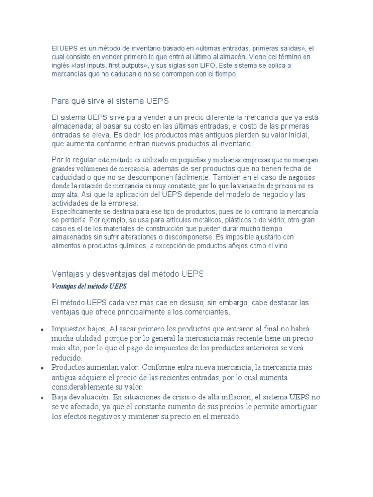 El UEPS | PDF | Precios | Inflación