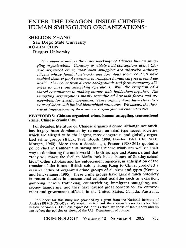 Enter Dragon: Inside Chinese Human Smuggling Organizations : Sheldon ...