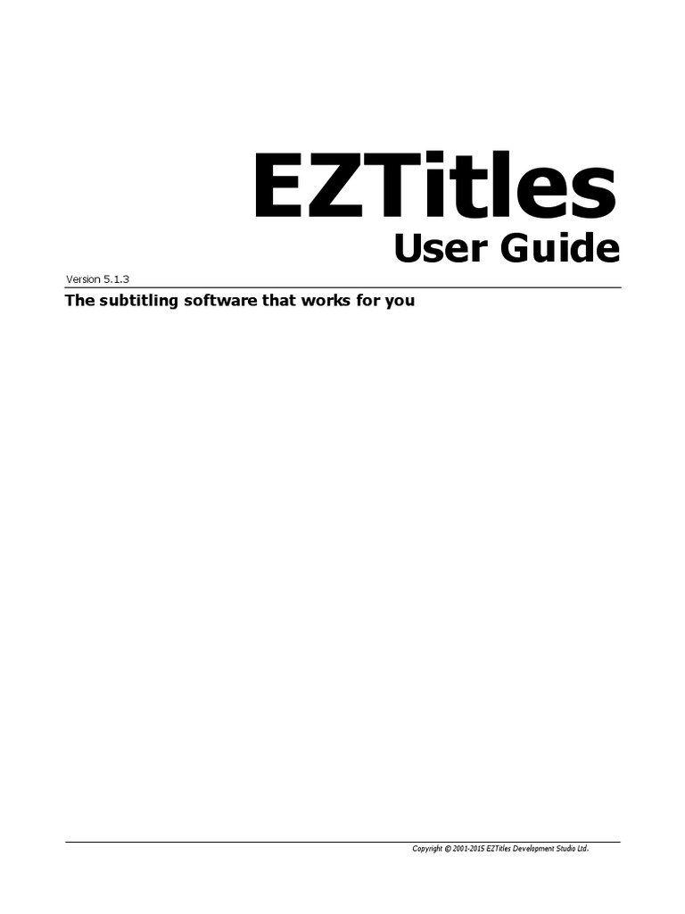 EZTitles - USER GUIDE | PDF | Menu (Computing) | Computer File