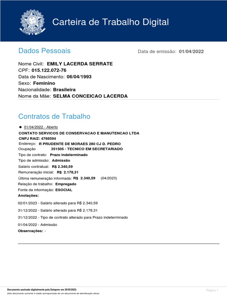 Carteira de Trabalho Digital CTPS | PDF | Economias | Business